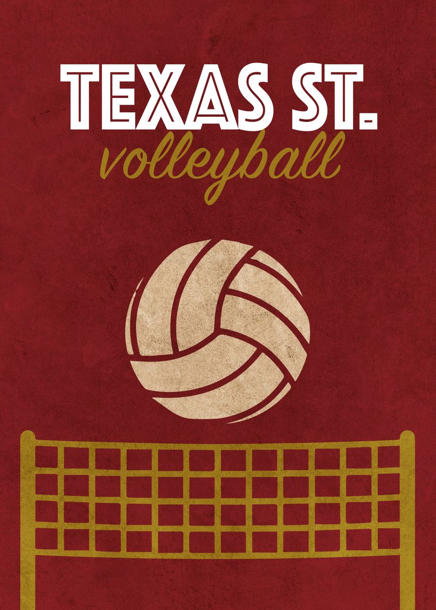 'Texas State Volleyball' Poster, picture, metal print, paint by Design ...