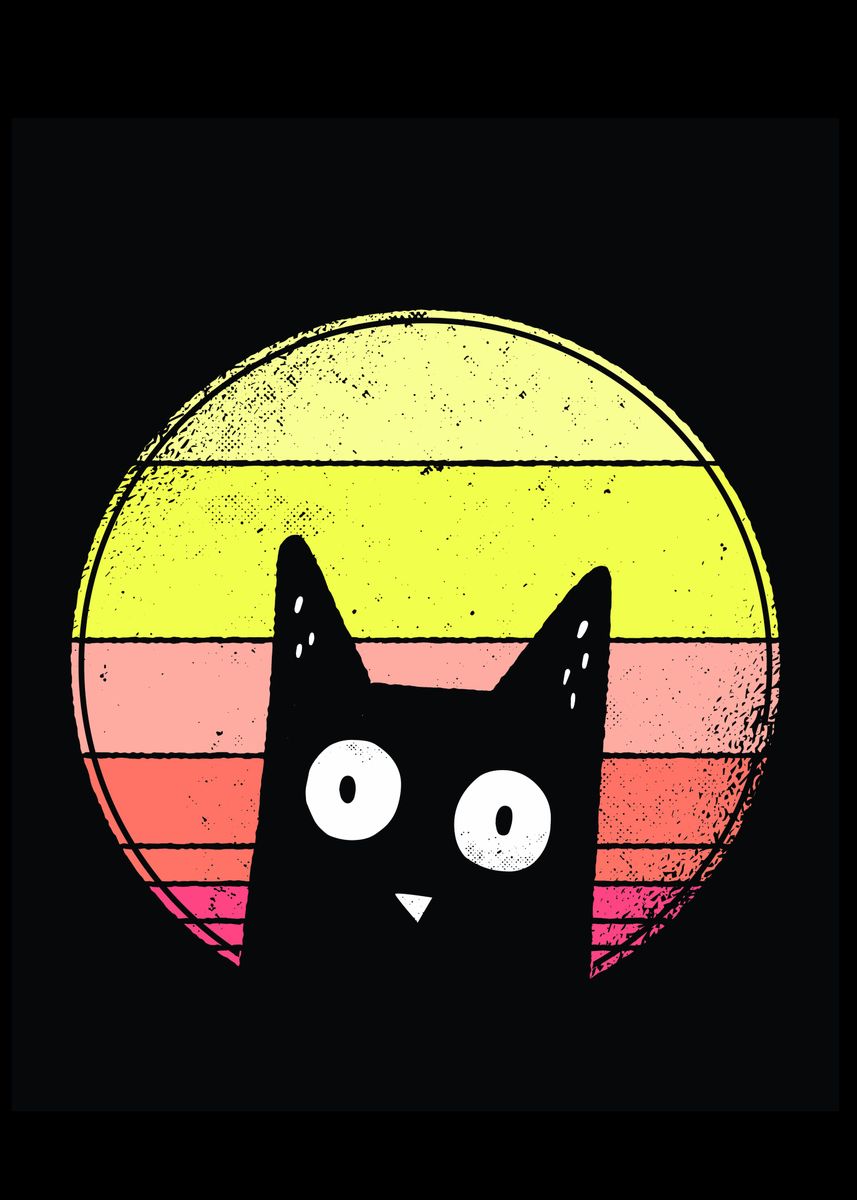 'Funny Retro Cat' Poster by Andrea Guenther | Displate