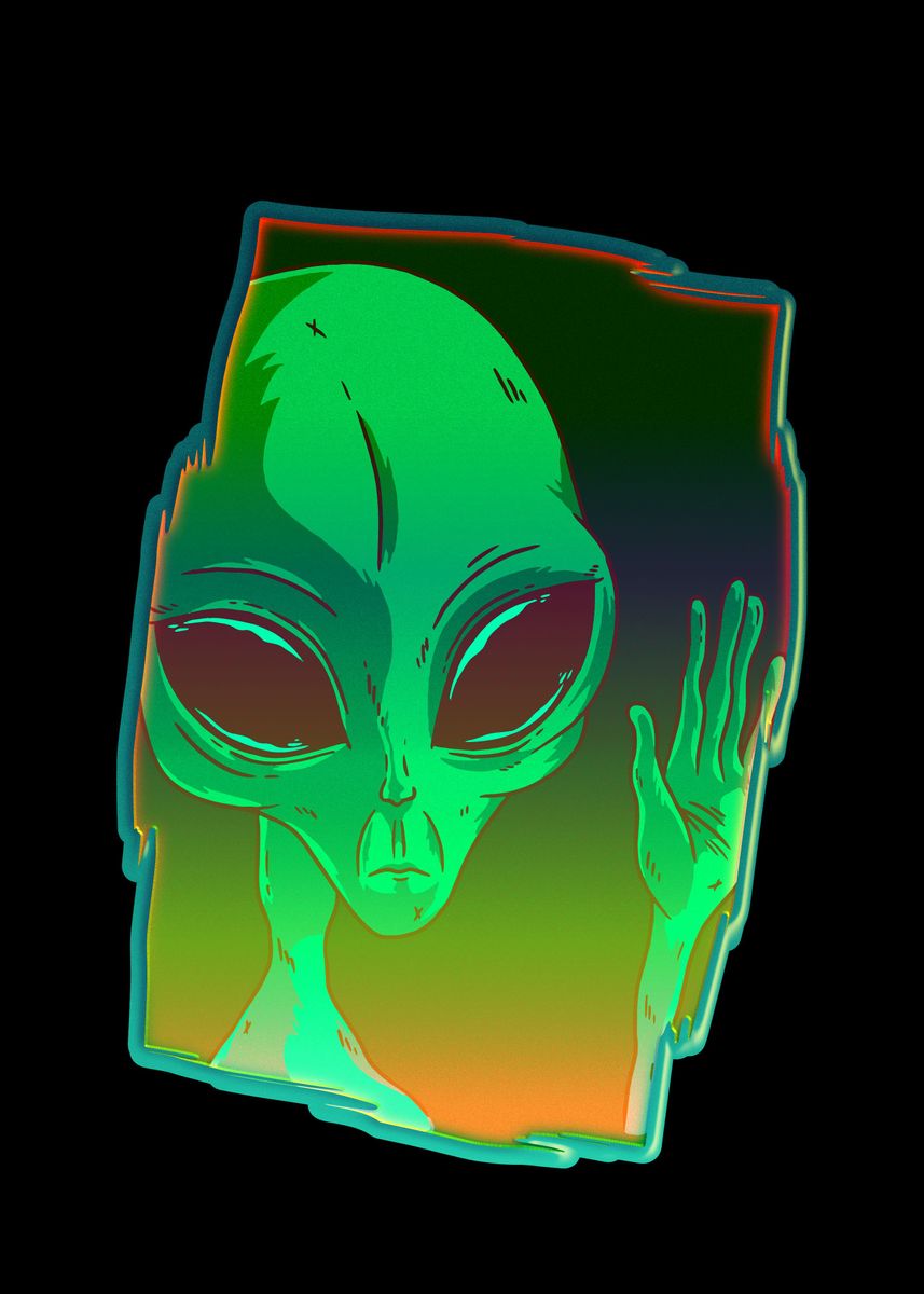 'Cool Alien' Poster, picture, metal print, paint by Andrea Guenther ...