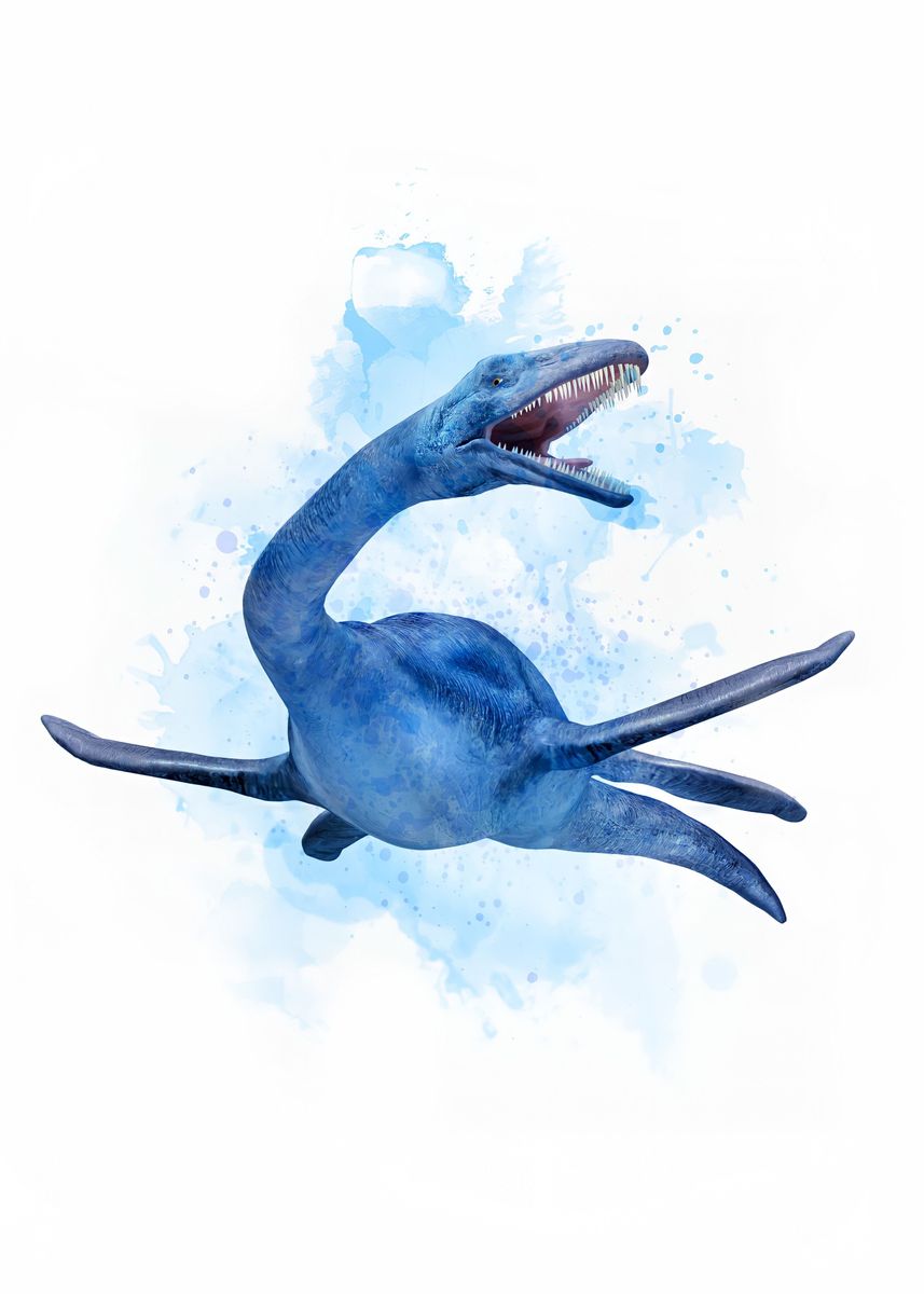 'Plesiosaurus dinosaur' Poster, picture, metal print, paint by Yahya ...
