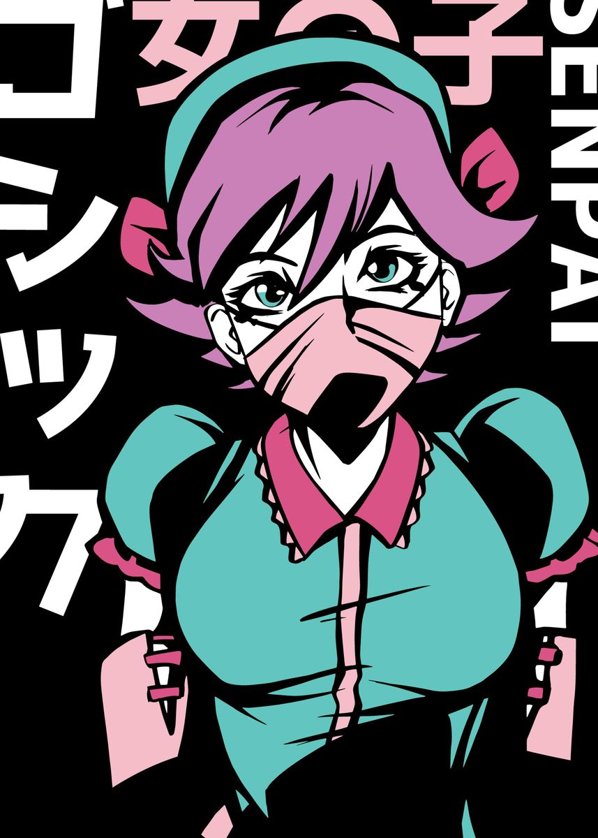 'Cute Senpai Pastel Girl An' Poster, picture, metal print, paint by ...