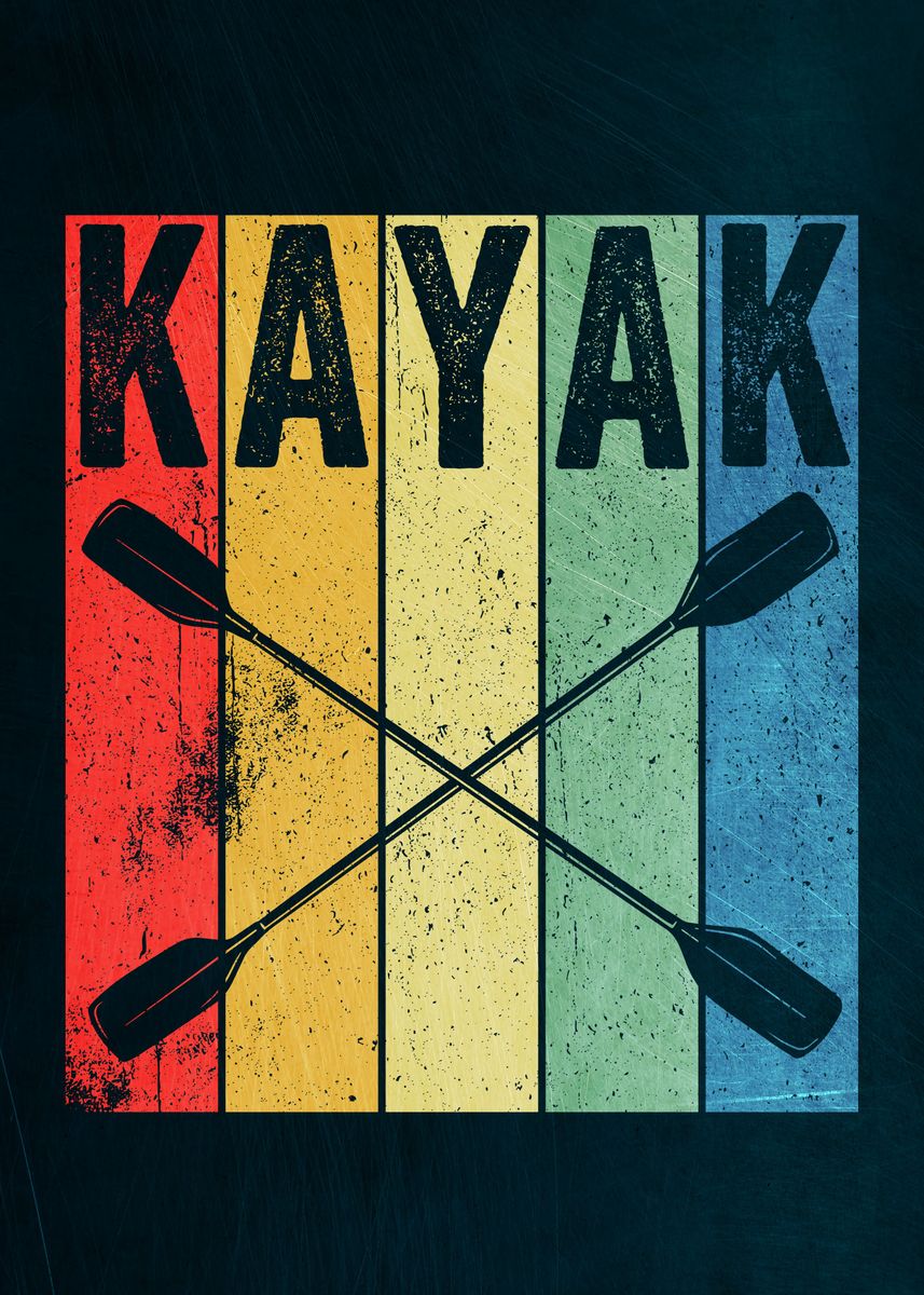 'Kayak Vintage Retro' Poster by PosterWorld | Displate