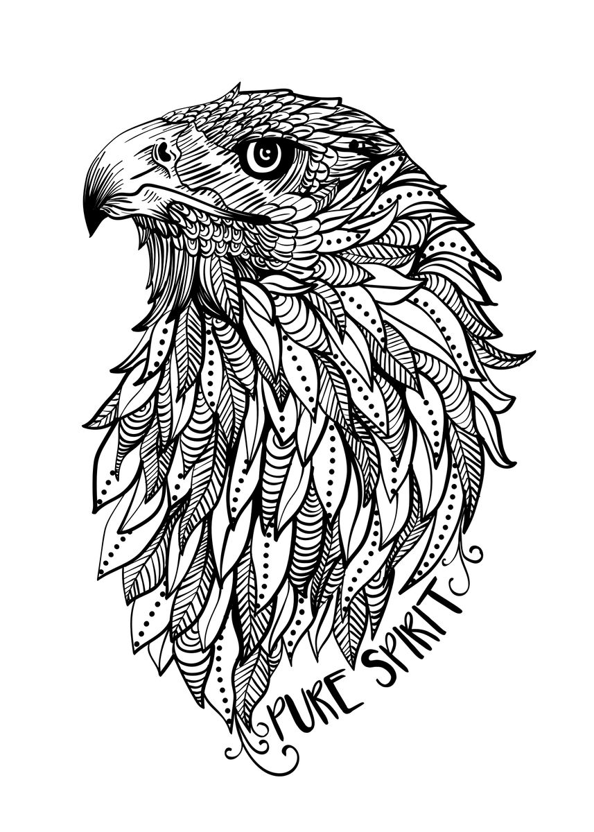'Mandala Eagle' Poster, picture, metal print, paint by Weilichesmag ...