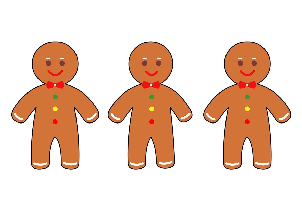 'Happy gingerbread men' Poster by HomeStead Digital | Displate