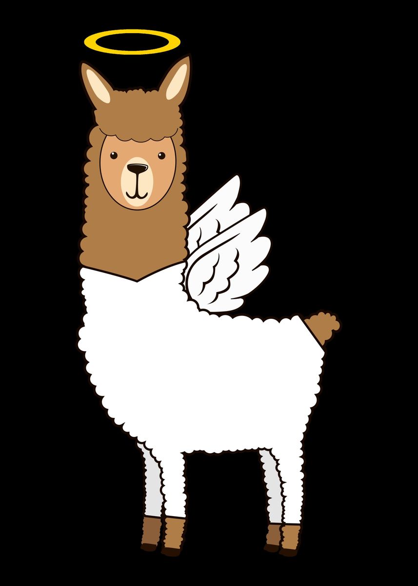 'Funny Angel Llama Alpaca L' Poster by TheSpezialBrand | Displate