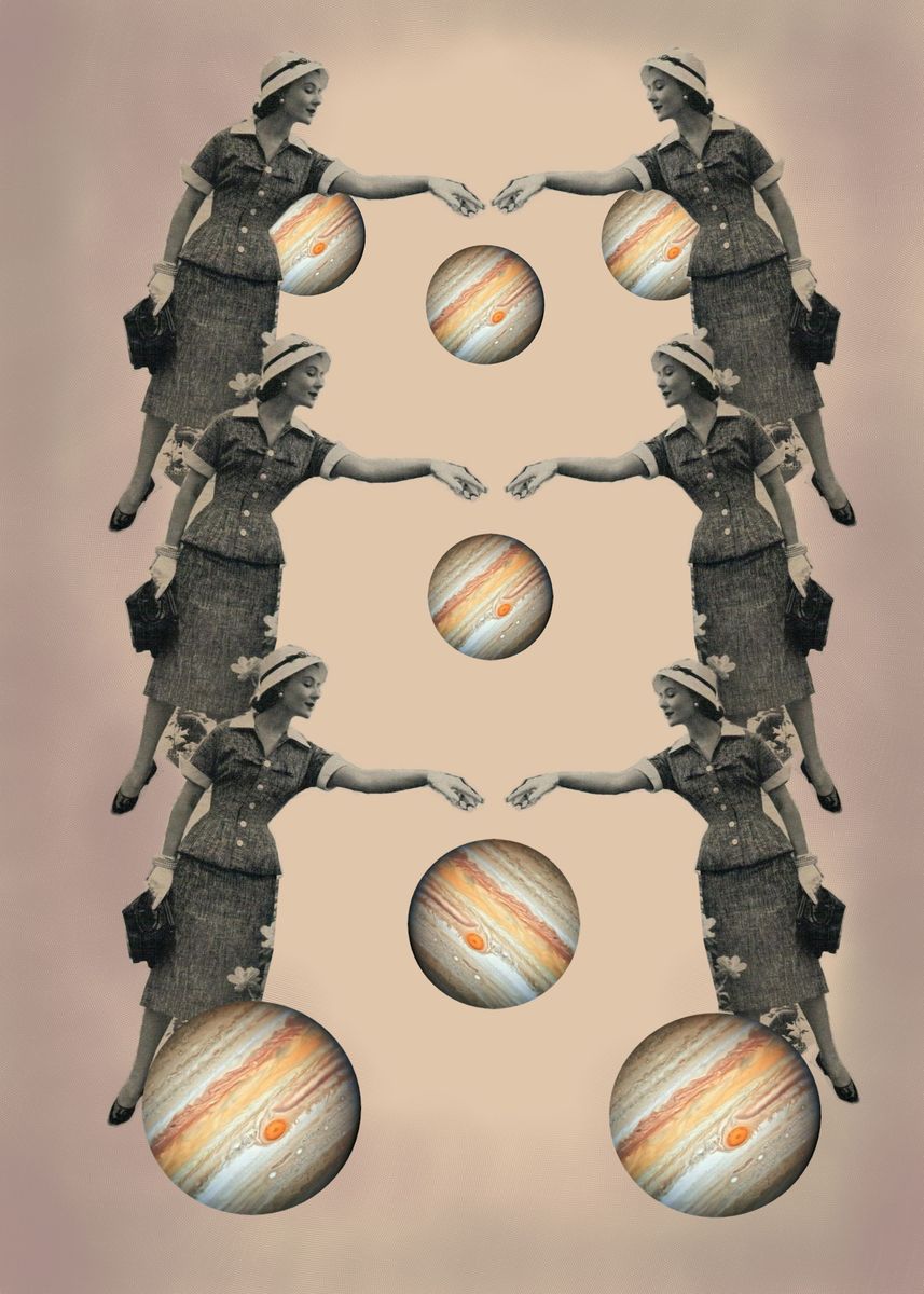 'retro Jupiter ladies' Poster, picture, metal print, paint by Terkapio ...