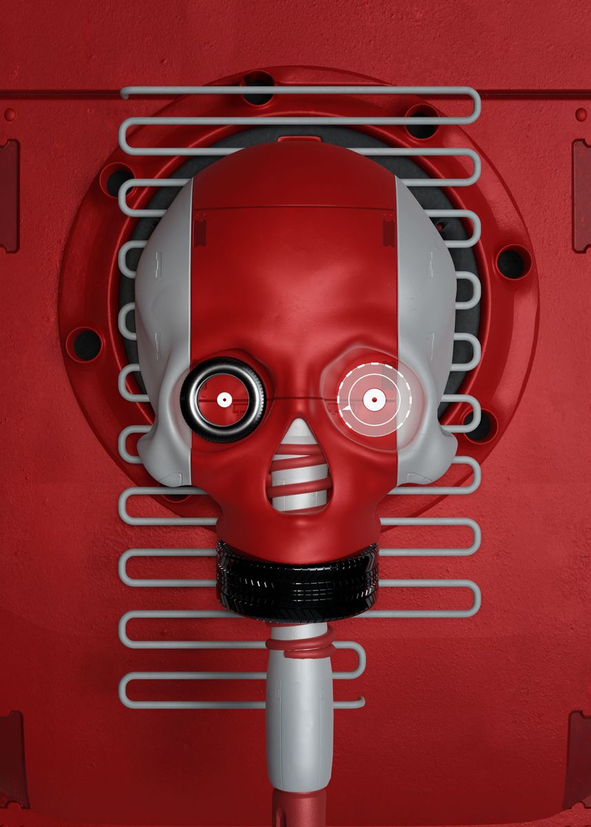 'Car Head' Poster, picture, metal print, paint by Bertil Hansen | Displate