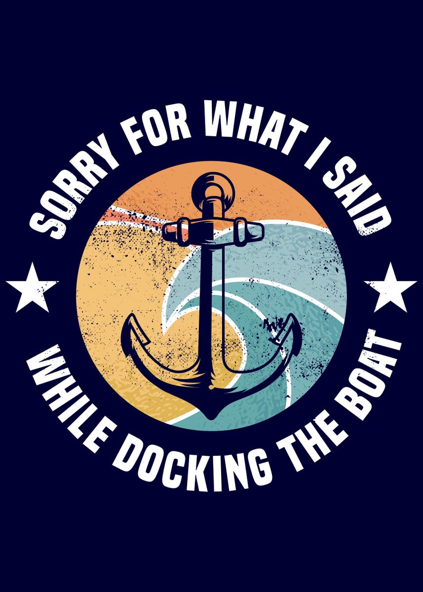 'Boating Funny Boat Docking' Poster, picture, metal print, paint by ...