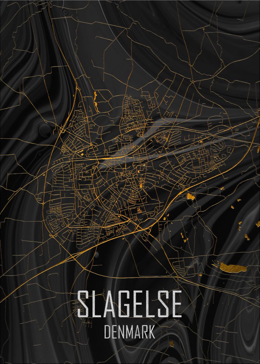 'Slagelse Denmark' Poster, picture, metal print, paint by Coconut ...