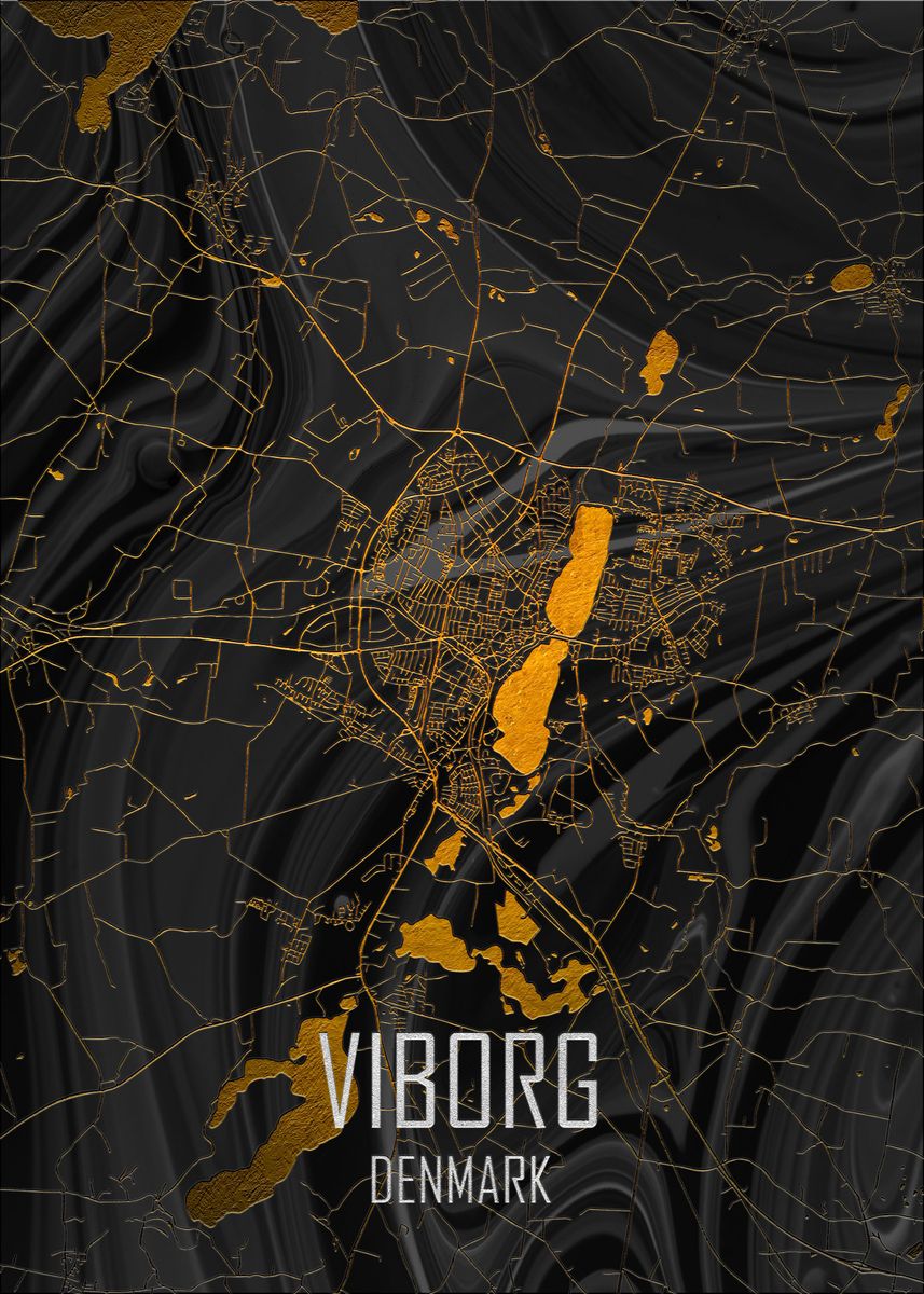 'Viborg Denmark' Poster, picture, metal print, paint by Coconut Sorbet ...