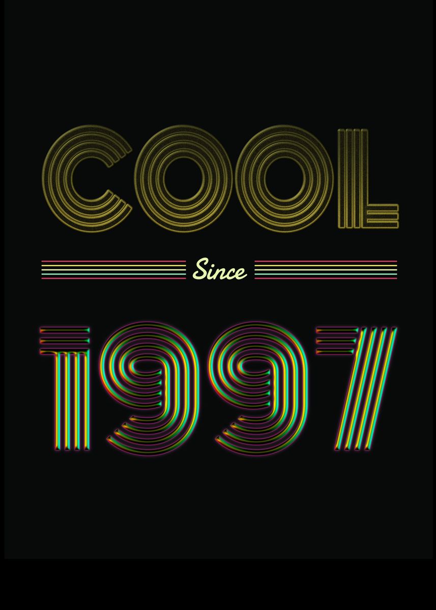 '1997 Year Birth Birthday' Poster, picture, metal print, paint by ...