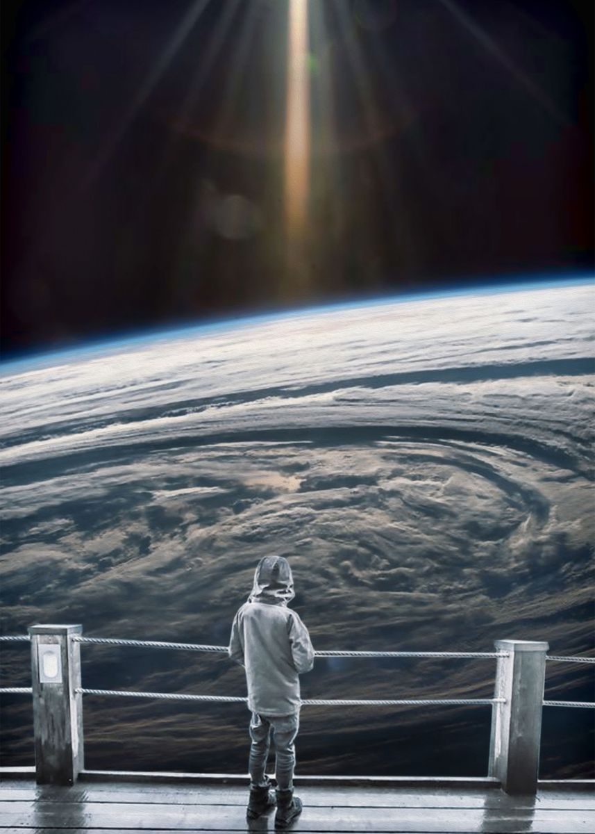 'Looking back at earth ' Poster, picture, metal print, paint by ...