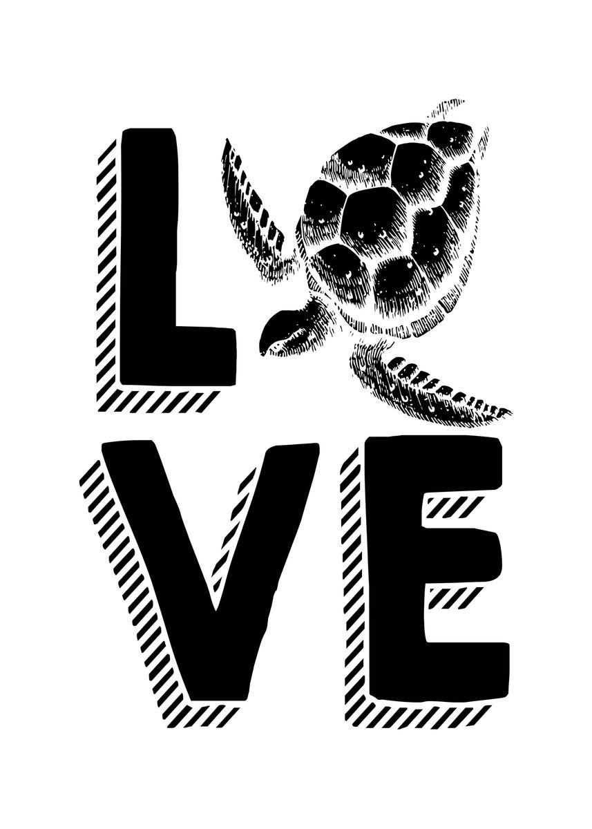 'Turtle Love Gifts' Poster, picture, metal print, paint by TW Design ...