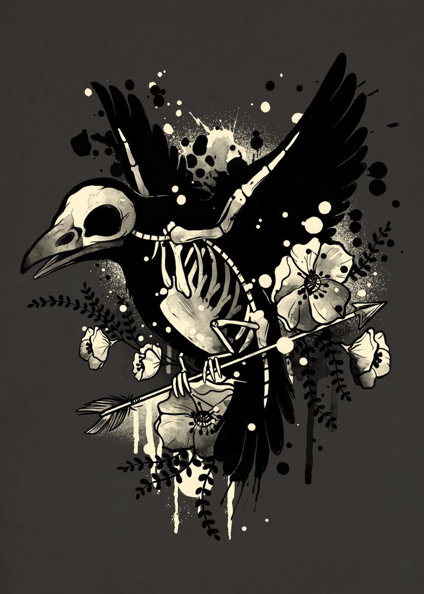 'Raven bones' Poster, picture, metal print, paint by NemiMakeit Fadda ...