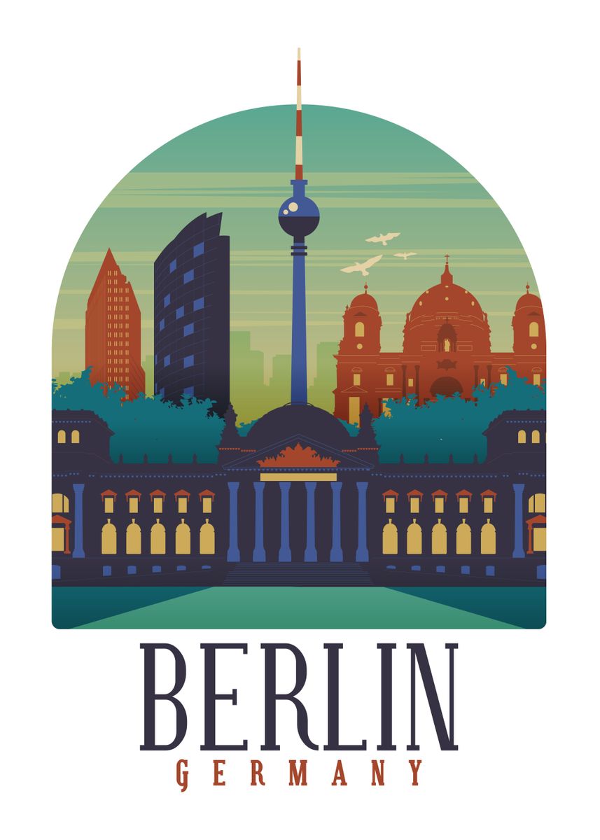 'Berlin Germany' Poster by Blacklasch | Displate