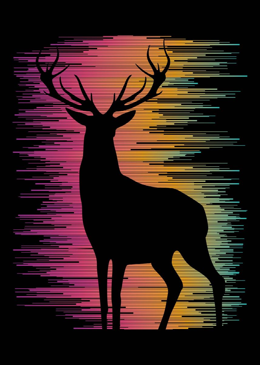 'Deer Geometry ' Poster, picture, metal print, paint by jun salazar ...