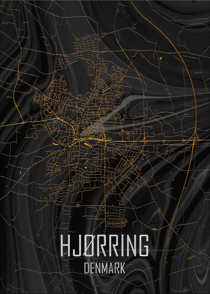 'Hjorring Denmark' Poster, picture, metal print, paint by Coconut ...