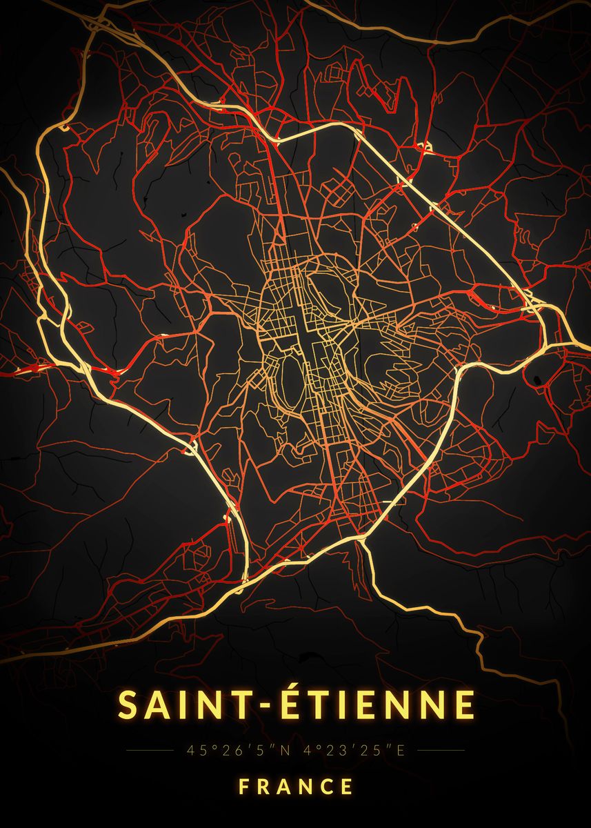 'Saint Etienne' Poster, picture, metal print, paint by Jerhus | Displate