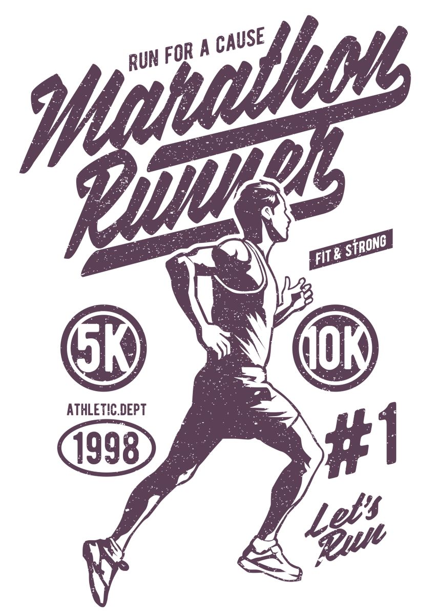 'Marathon Runner' Poster, picture, metal print, paint by ...