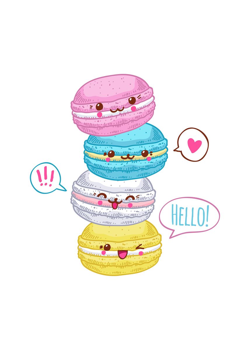 'Macaroon' Poster, picture, metal print, paint by Game On | Displate