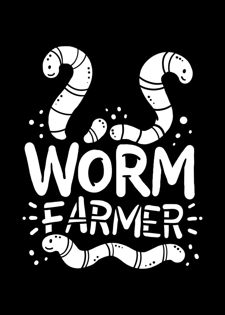 'Worm Farmer Vermiculture C' Poster, picture, metal print, paint by ...