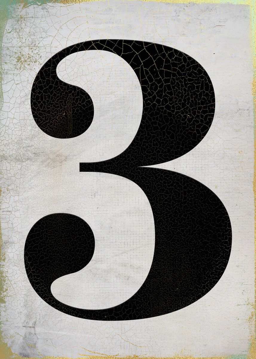 'NUMBER THREE ' Poster, picture, metal print, paint by Studio Six ...