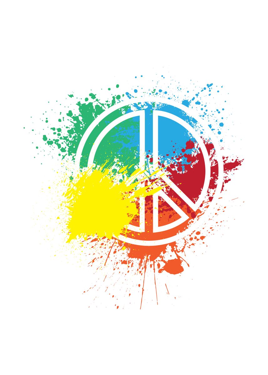 'Colorful Peace And Love' Poster by Francois Ringuette | Displate