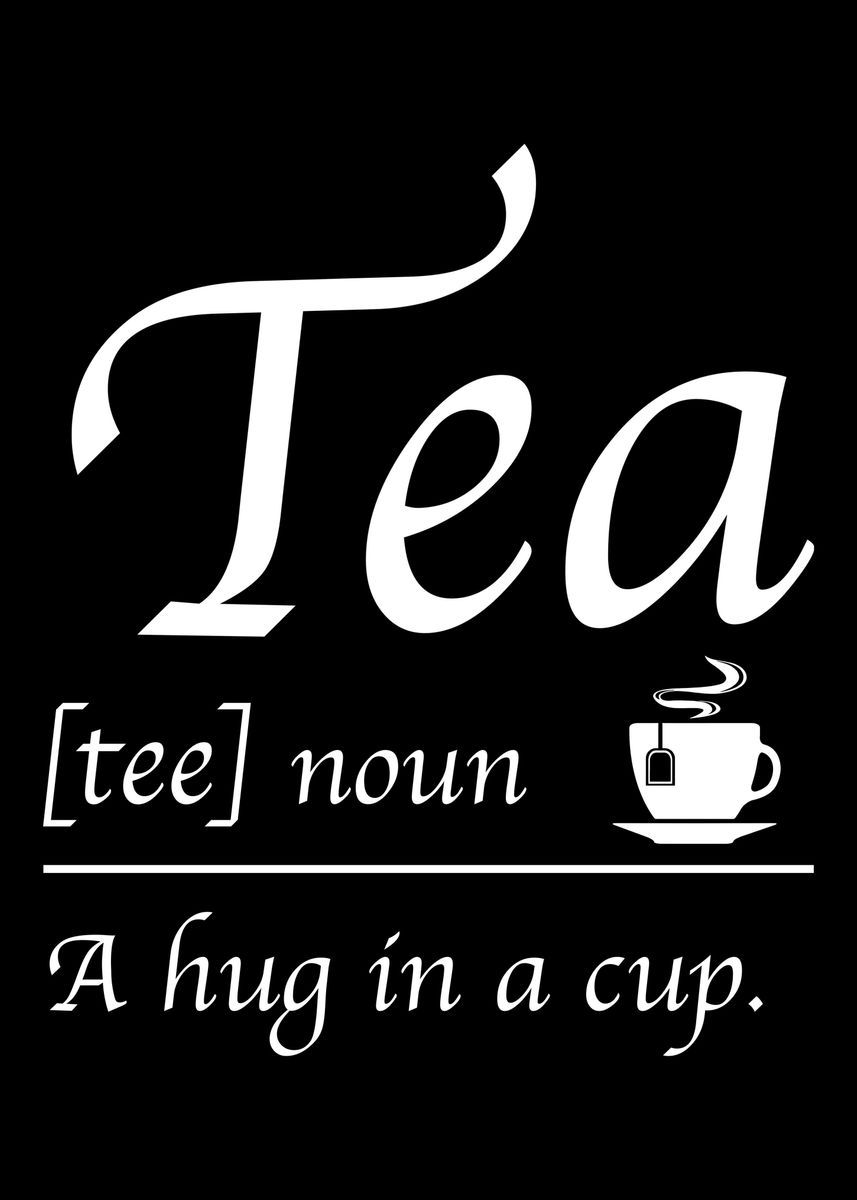'Tea Hug Cup' Poster, picture, metal print, paint by Cooldruck | Displate