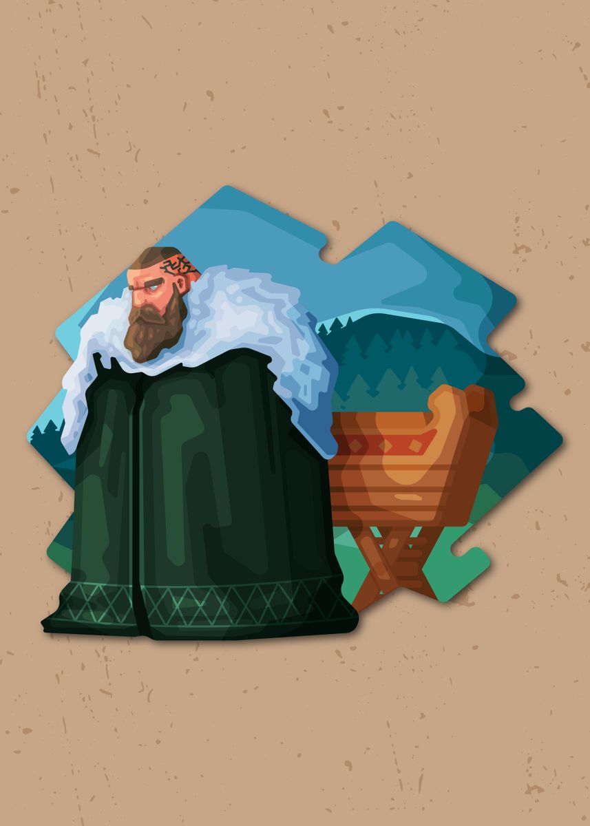 'Viking chief with a coffin' Poster, picture, metal print, paint by ...