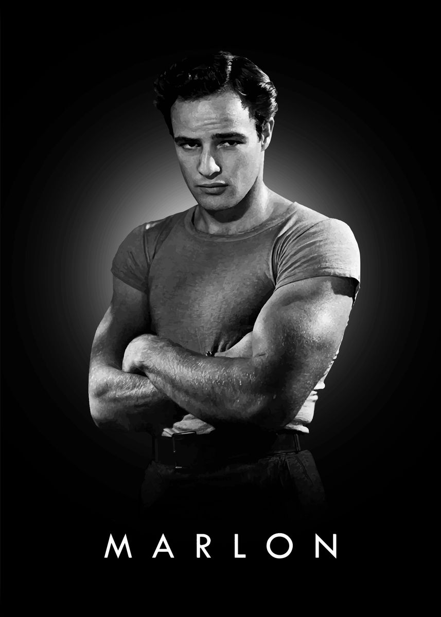 'Marlon Brando' Poster, picture, metal print, paint by Bo Kev | Displate