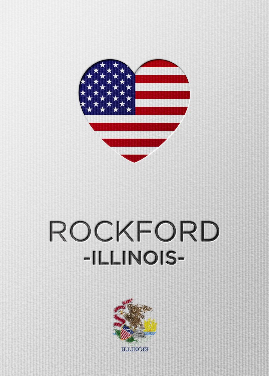 'Rockford Illinois' Poster, picture, metal print, paint by Manuel ...
