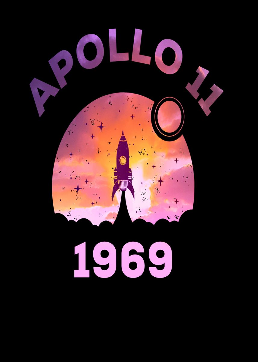 'Apollo 11 1969 rocket' Poster, picture, metal print, paint by ...