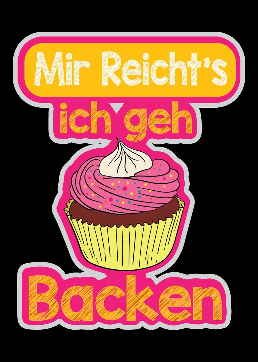 'Backen Cute German Baker' Poster, picture, metal print, paint by ...