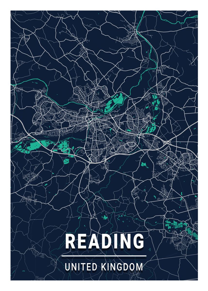 'Reading Blue Dark Color' Poster, picture, metal print, paint by Tien ...