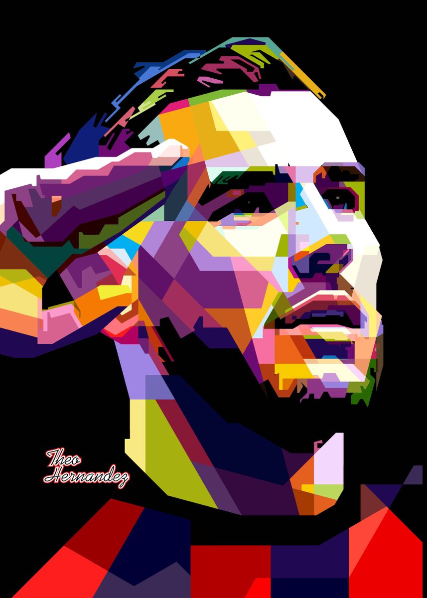 'Theo Hernandez' Poster, picture, metal print, paint by Hari Mulyana ...