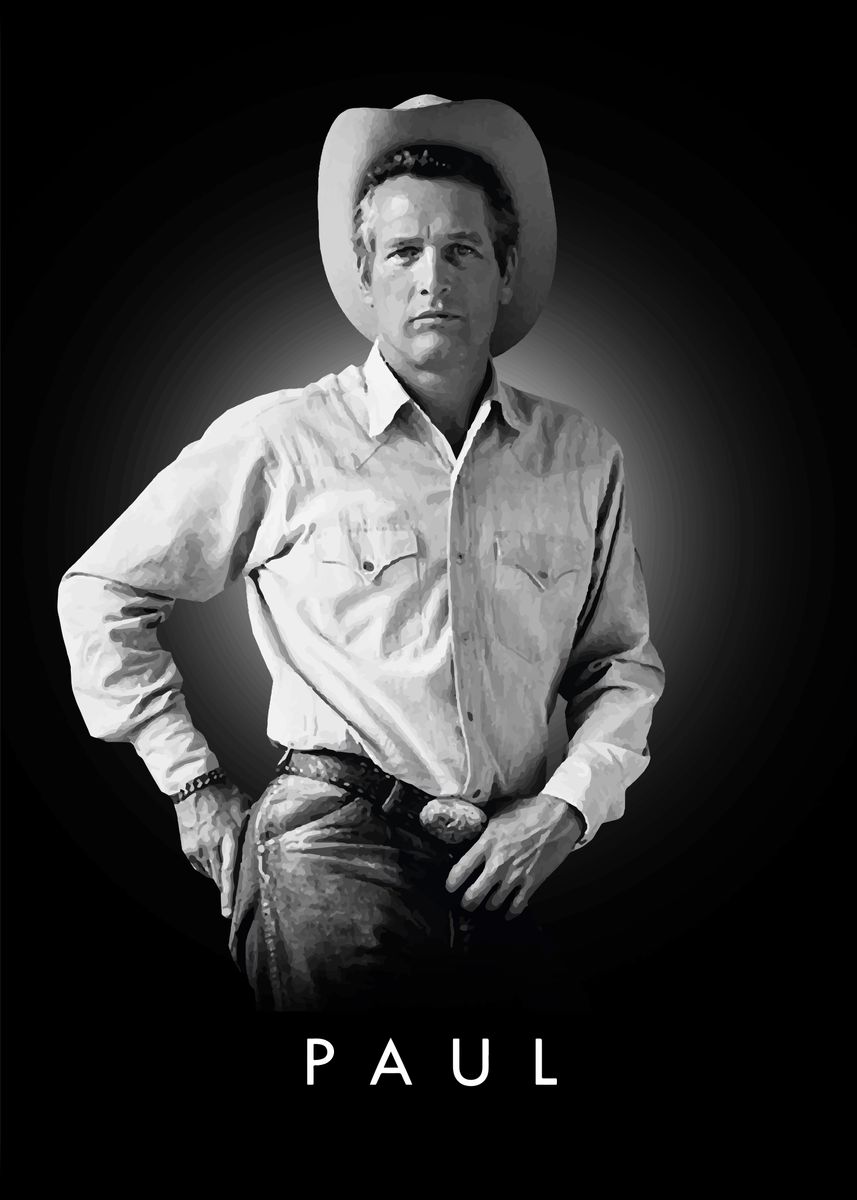 'Paul Newman' Poster, picture, metal print, paint by Bo Kev | Displate