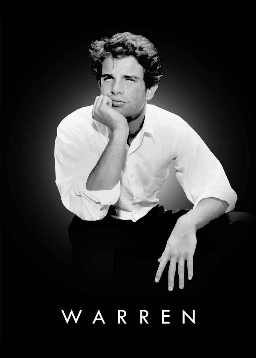 'Warren Beatty' Poster, picture, metal print, paint by Bo Kev | Displate