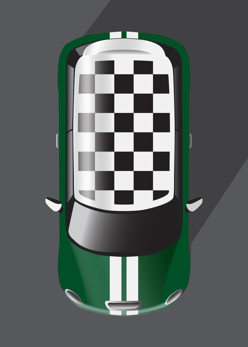 'GREEN MINI COOPER' Poster by HSDESIGNSHOP | Displate