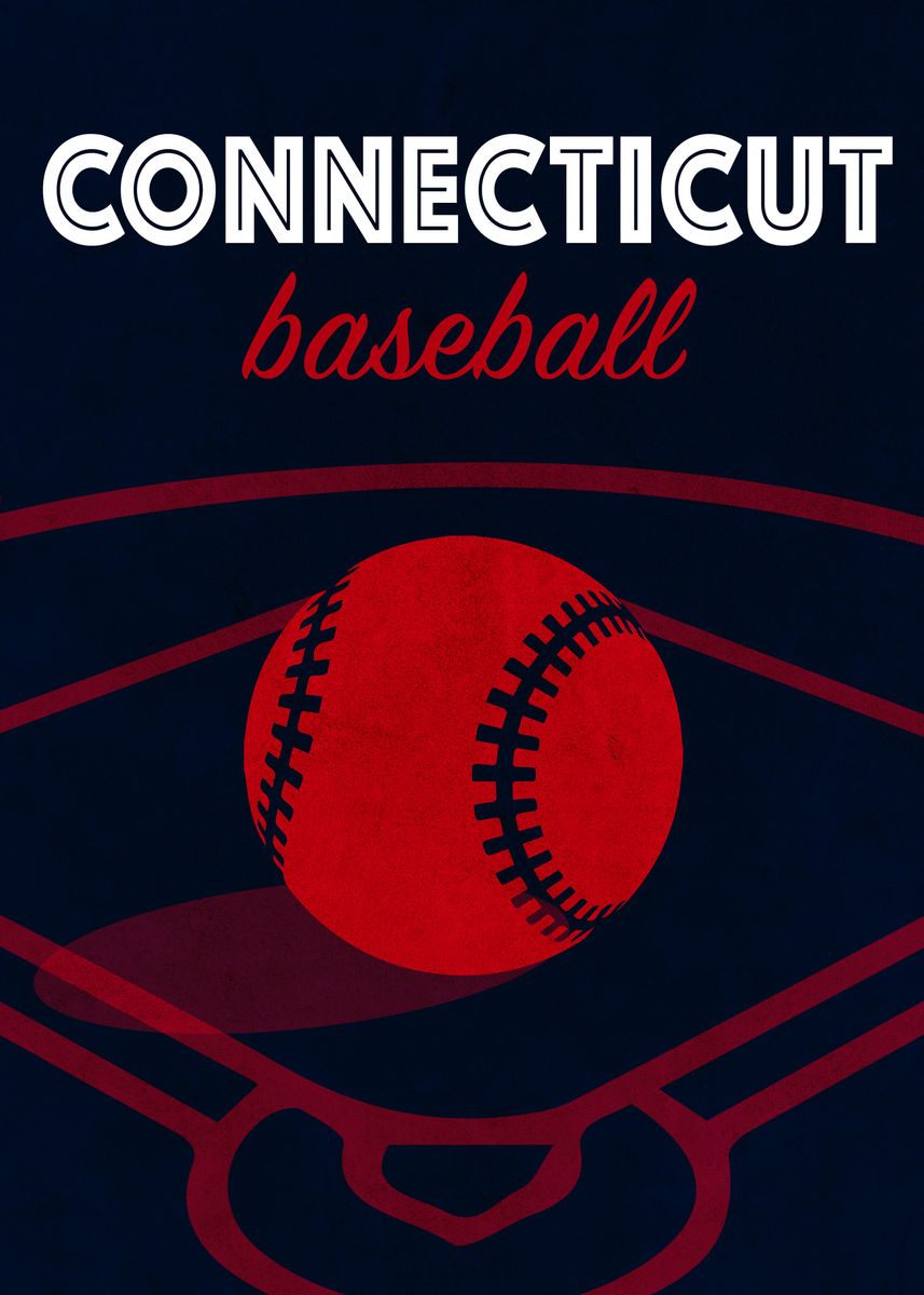 'Connecticut Baseball Team' Poster, picture, metal print, paint by ...