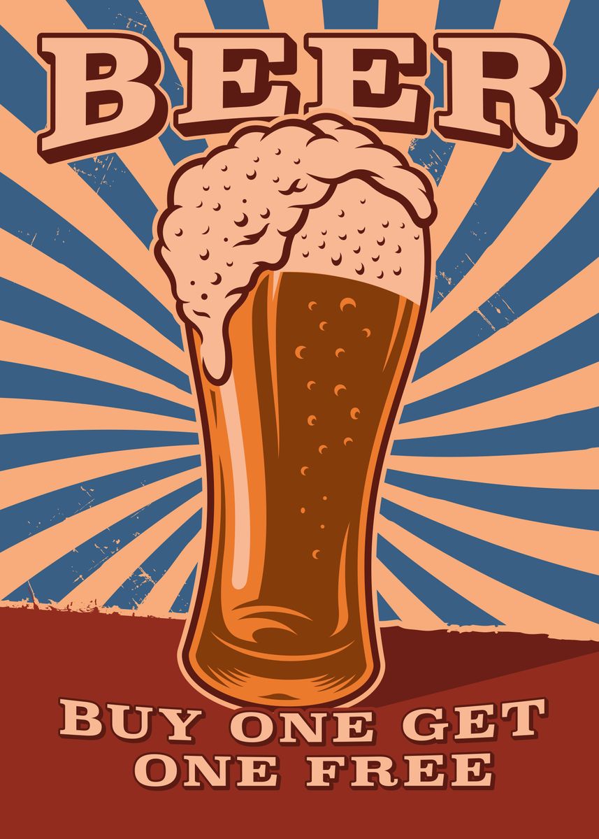 'Beer Vintage' Poster by Game On | Displate