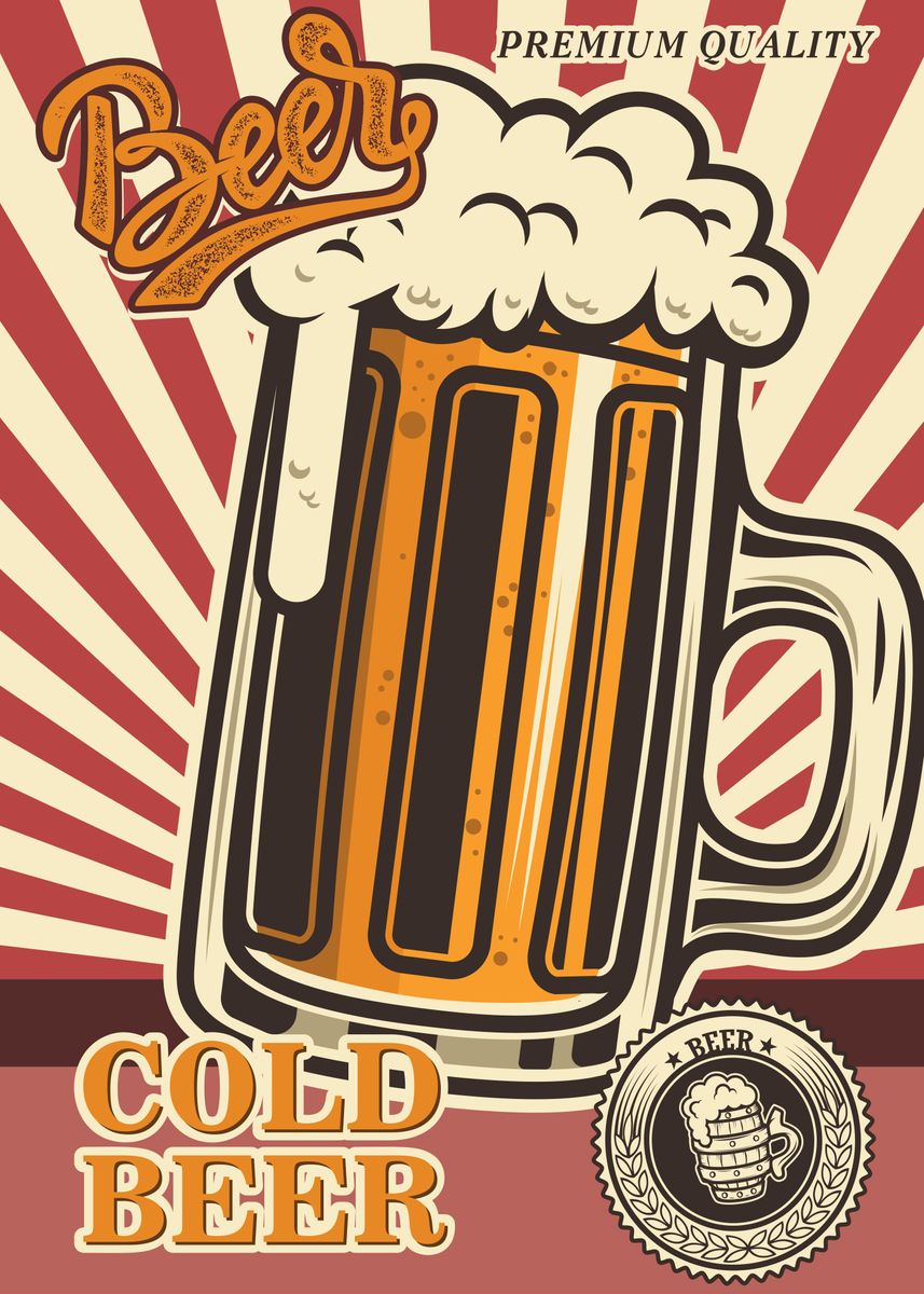 'Beer Vintage' Poster, picture, metal print, paint by Chainsaw Witcher ...