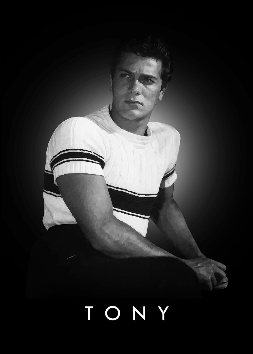 'Tony Curtis' Poster, picture, metal print, paint by Bo Kev | Displate