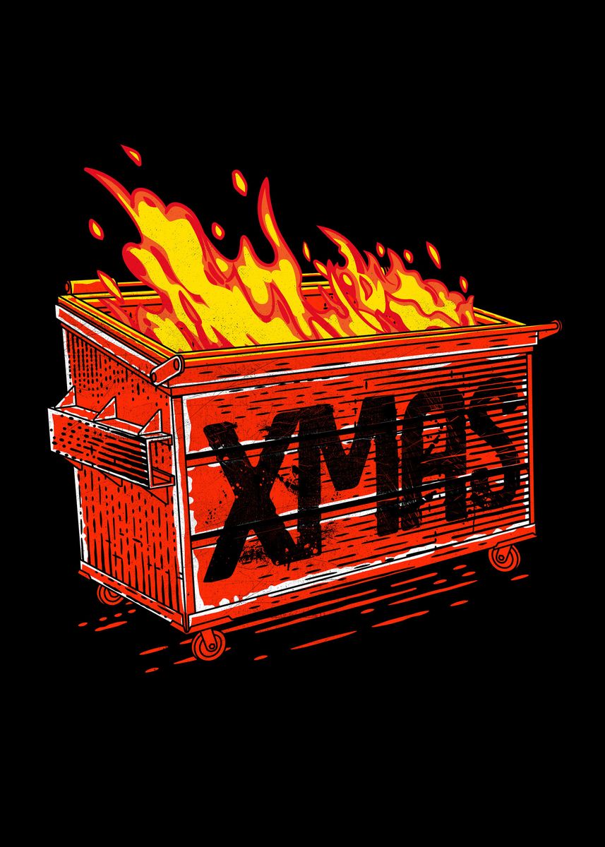 'Christmas Dumpster' Poster, picture, metal print, paint by rocket man ...