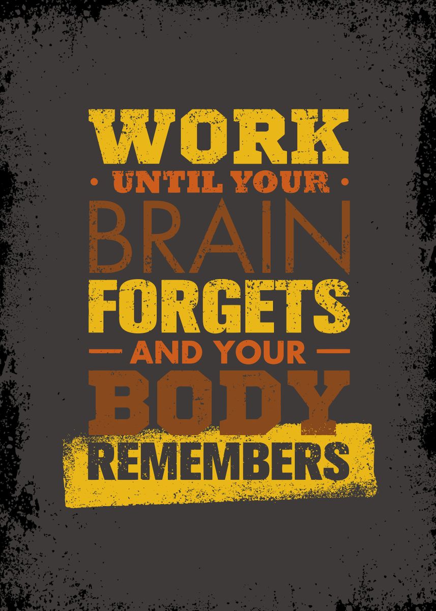 'work until your brain ' Poster by Queensy Collin | Displate