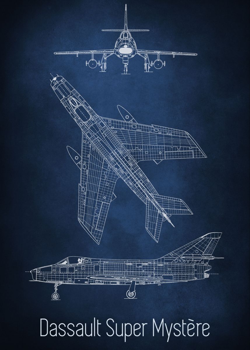 'Dassault Super Mystere' Poster by The Trackless Road | Displate