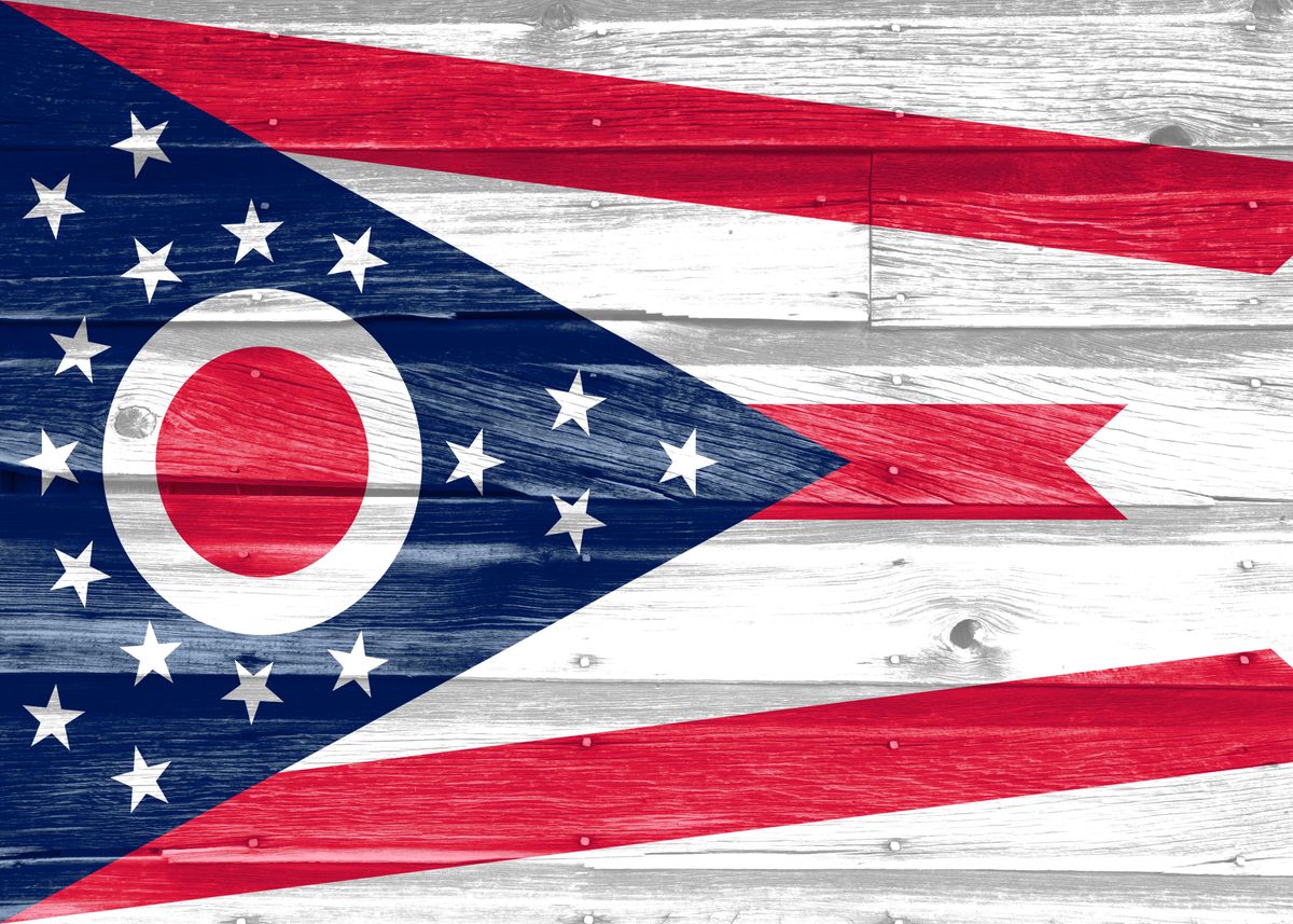 'Ohio State Flag' Poster by Karen Foley | Displate