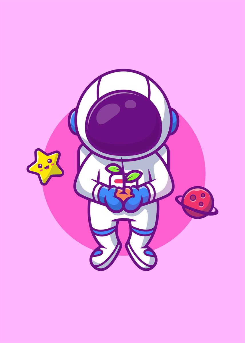 'Kawaii Astronaut Love' Poster by Kunyah | Displate
