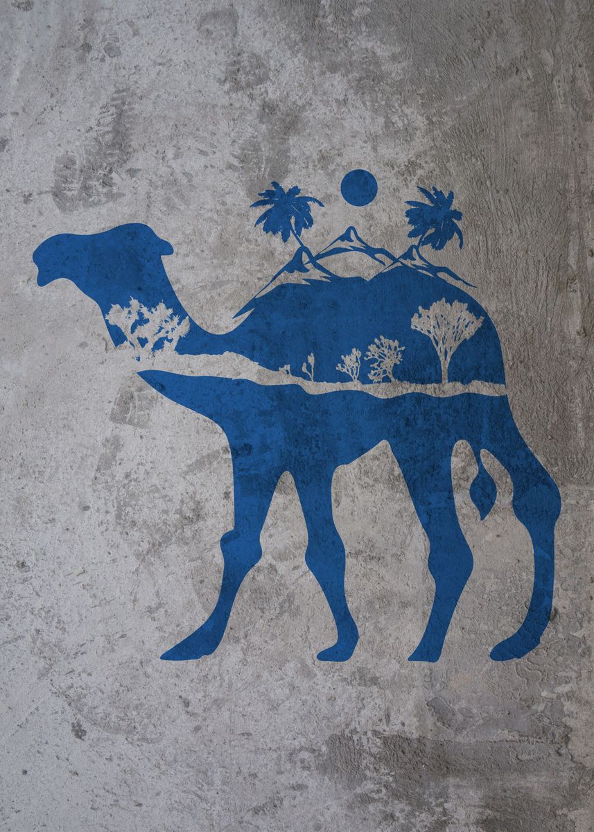 'GRAFFITI CAMEL BLUE' Poster, picture, metal print, paint by Atomic ...