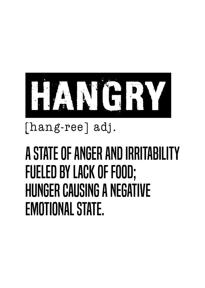 'Hangry Funny Wall Art ' Poster, picture, metal print, paint by ...