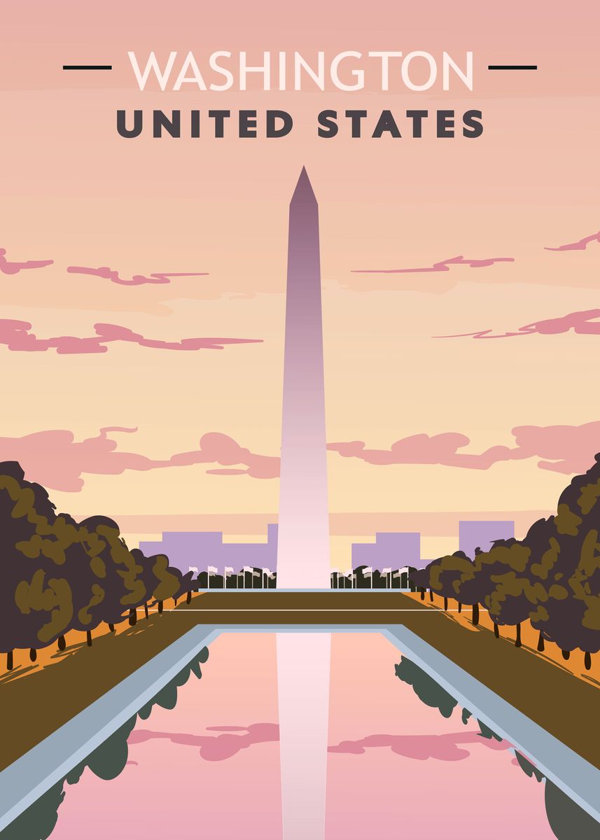 'Washington DC' Poster, picture, metal print, paint by Designersen ...